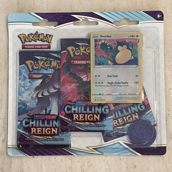 Pokemon | Other | Pokemon Snorlax 22 Holo Chilling Reign 3 Pack Blister ...